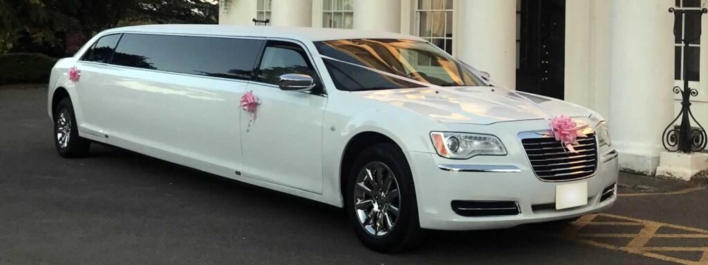 Chauffeur-driven White Chrysler 300C Limo Hire | Essex Limos