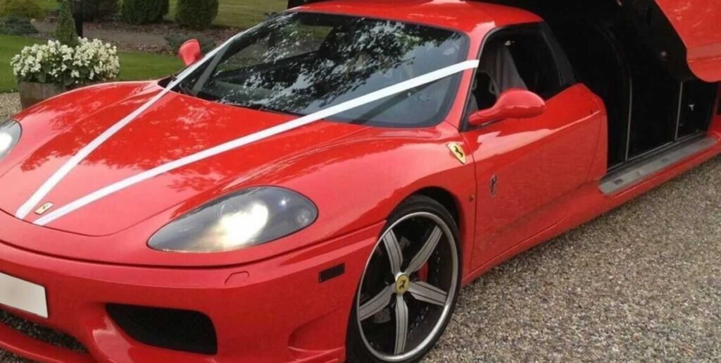 7-Passenger Red Ferrari Limo Hire UK-Wide | Essex Limos