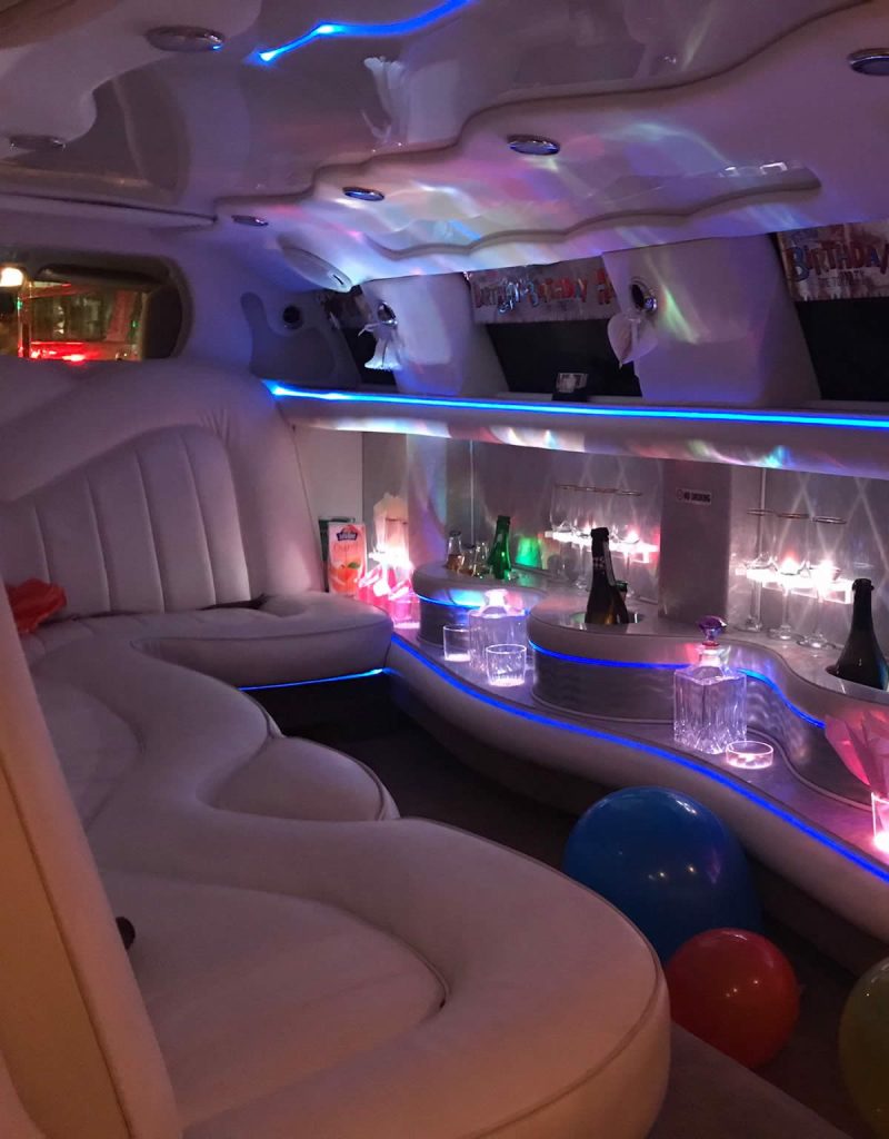 Chauffeur-driven White Chrysler 300C Limo Hire | Essex Limos